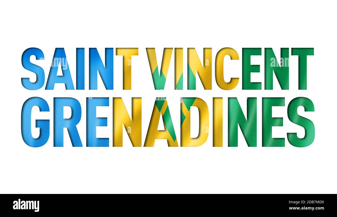 Saint Vincent and the Grenadines flag text font. National symbol ...
