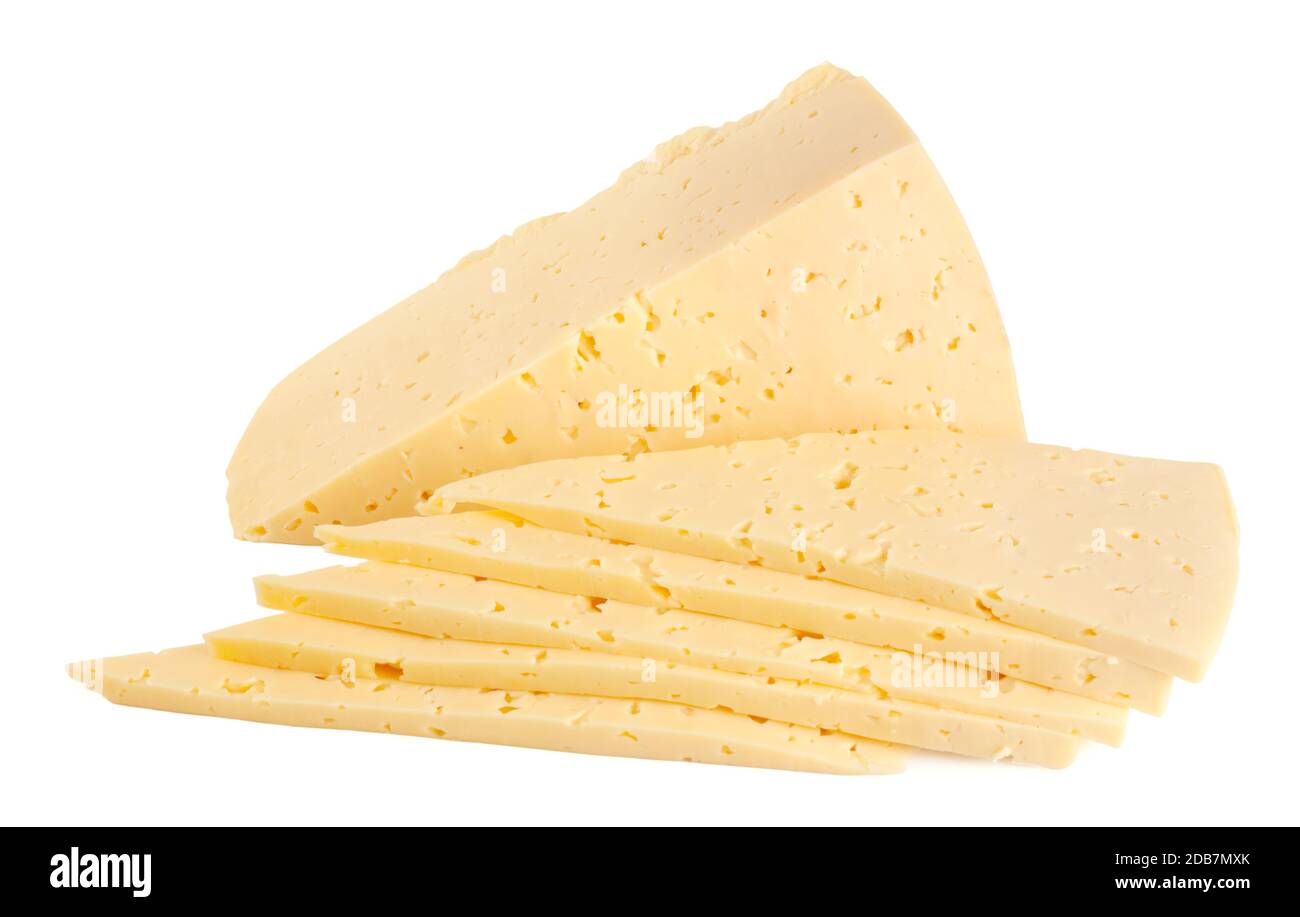 A piece of fresh tasty cheese isolated on white background Stock Photo ...