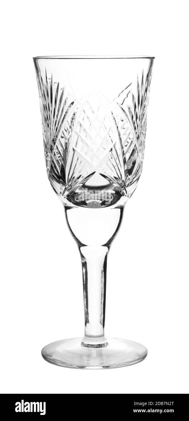 Empty crystal glass isolated on white background Stock Photo - Alamy