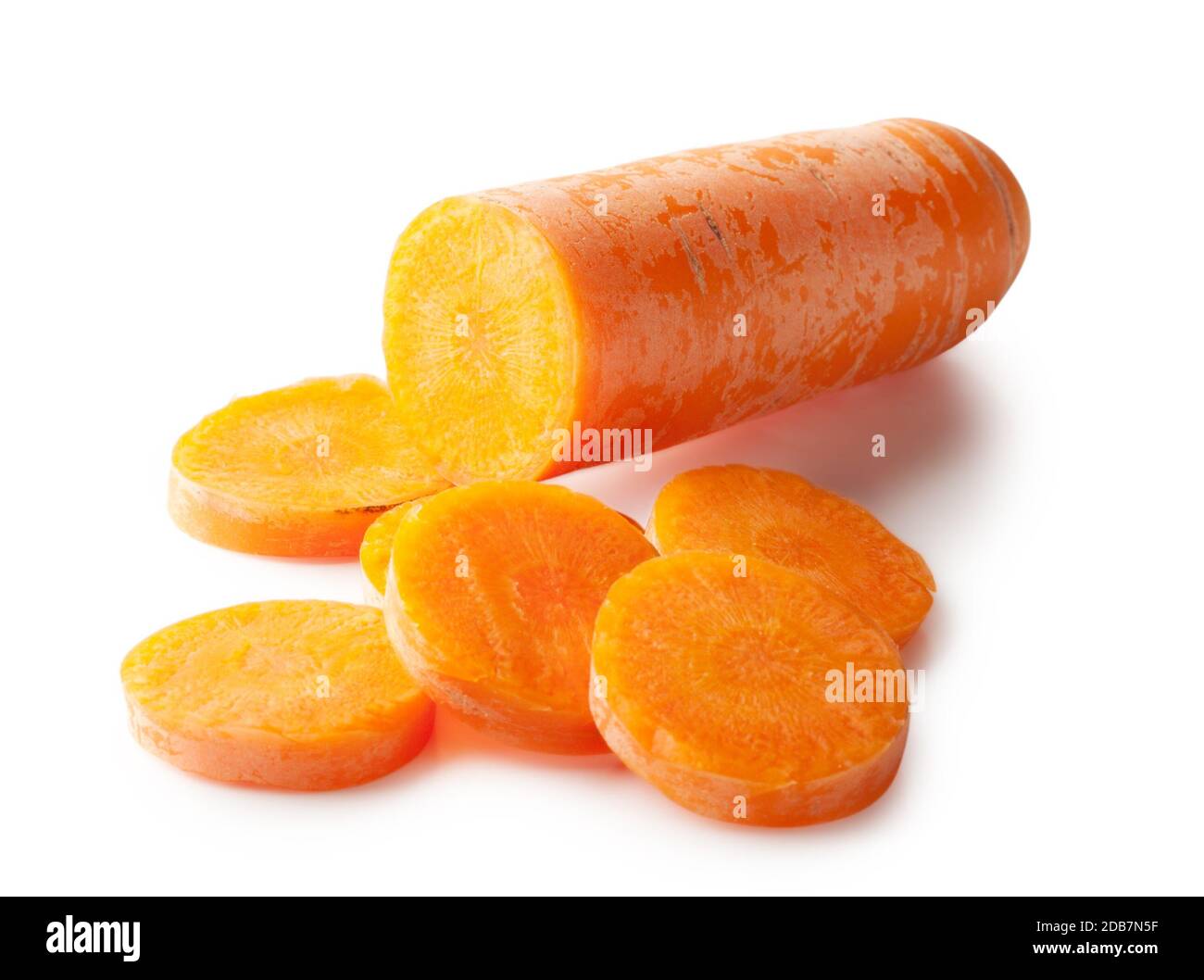 Chopped carrot slices isolated on white background Stock Photo - Alamy