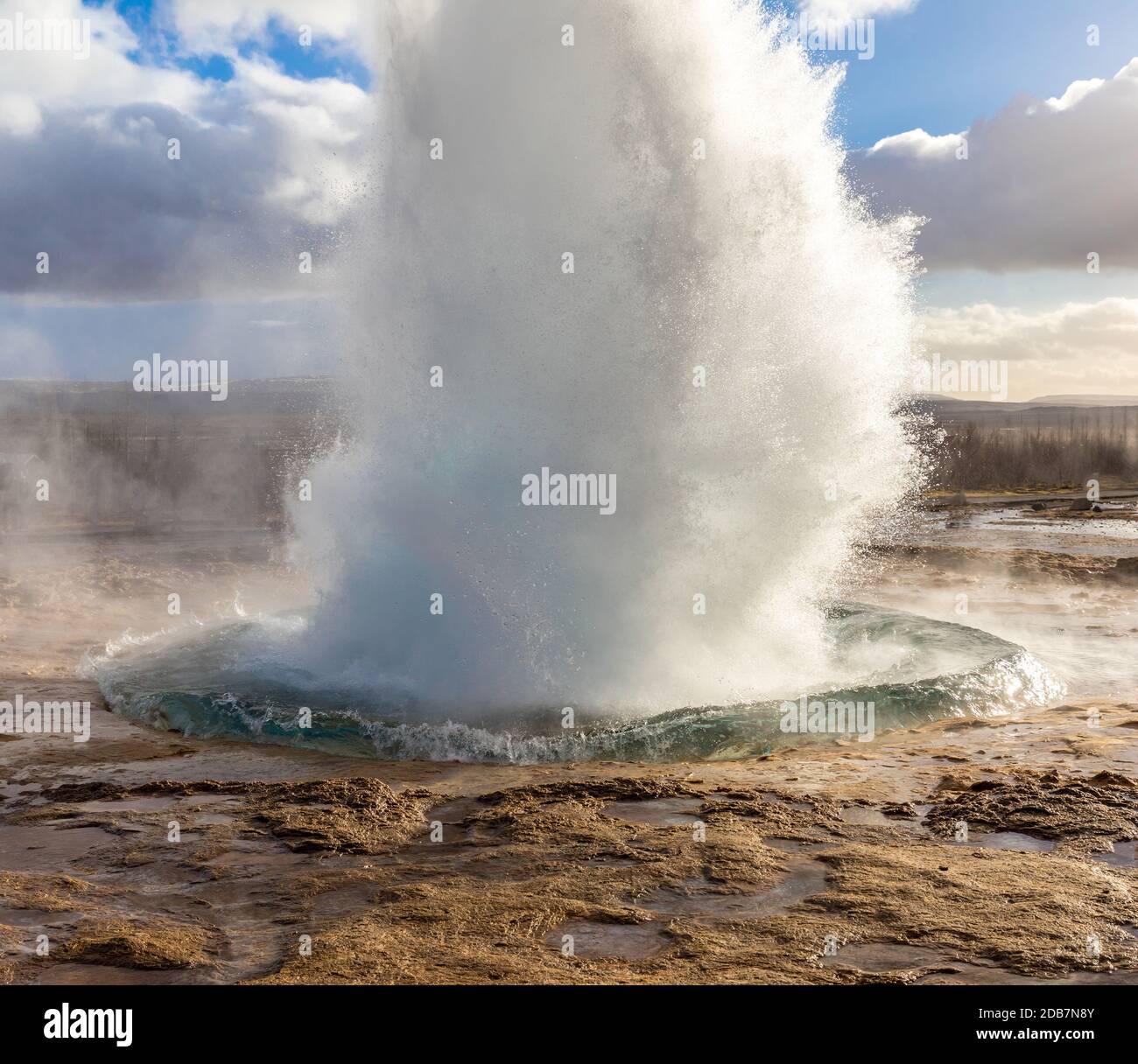 strokkur geysir hot spring Eruption in golden circle Iceland Stock ...