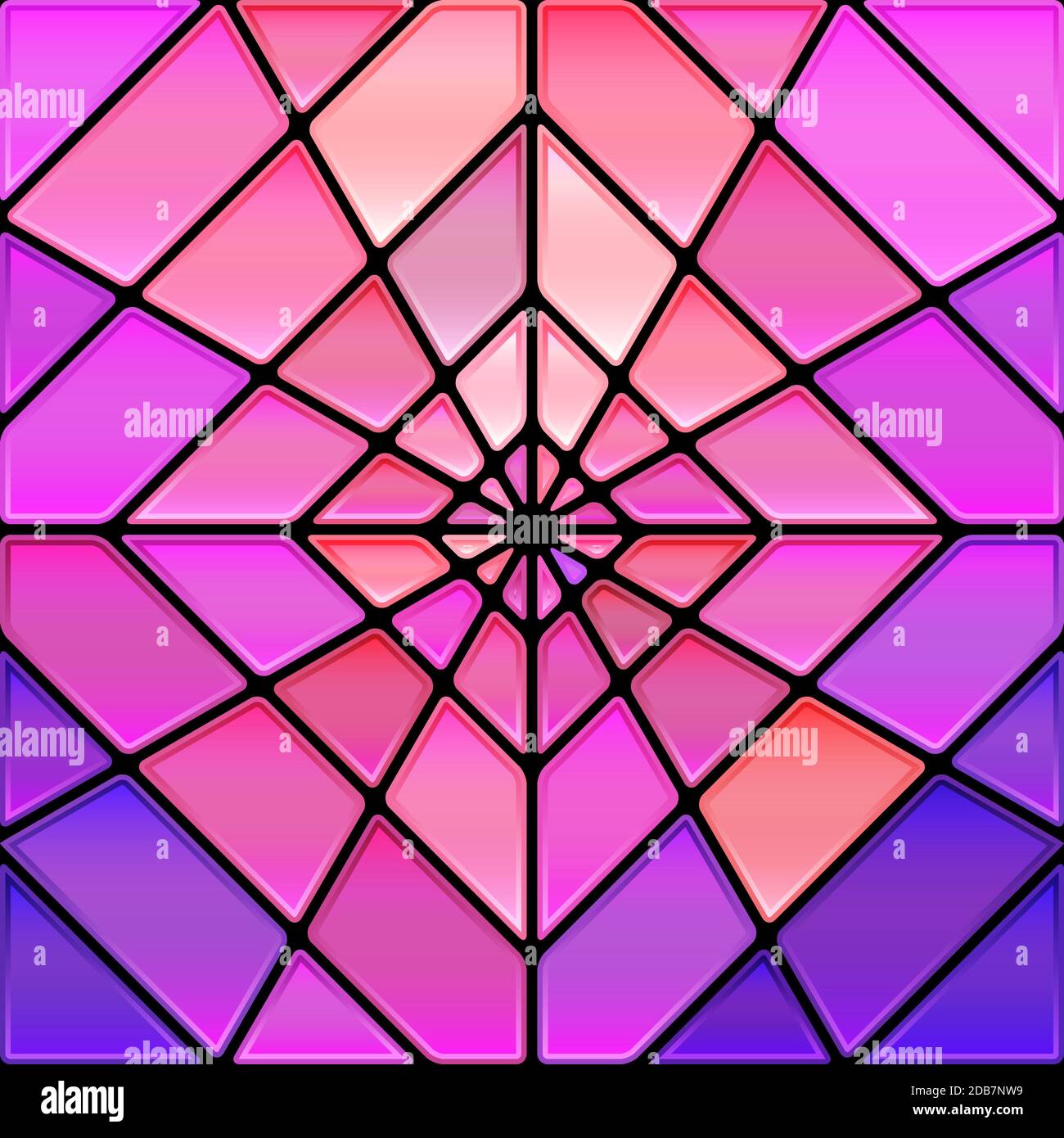 abstract stained-glass mosaic background - purple and violet rhombus ...