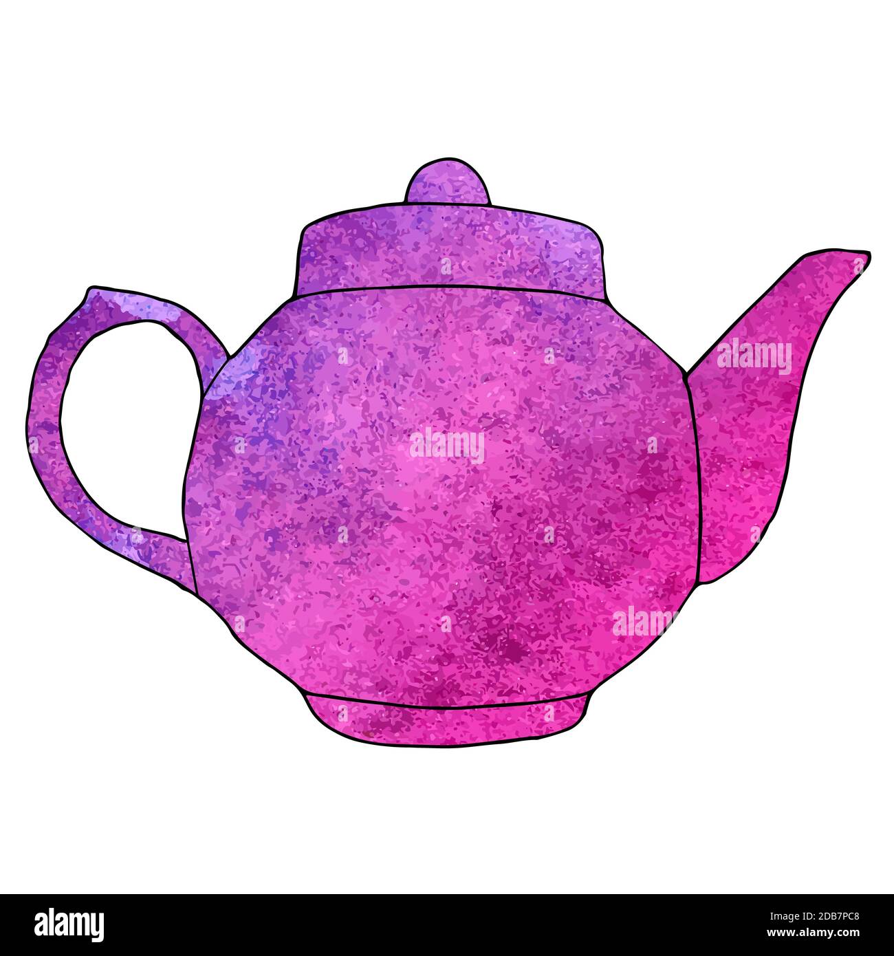 Watercolor hand drawn teapot. Vector illustration Stock Photo - Alamy
