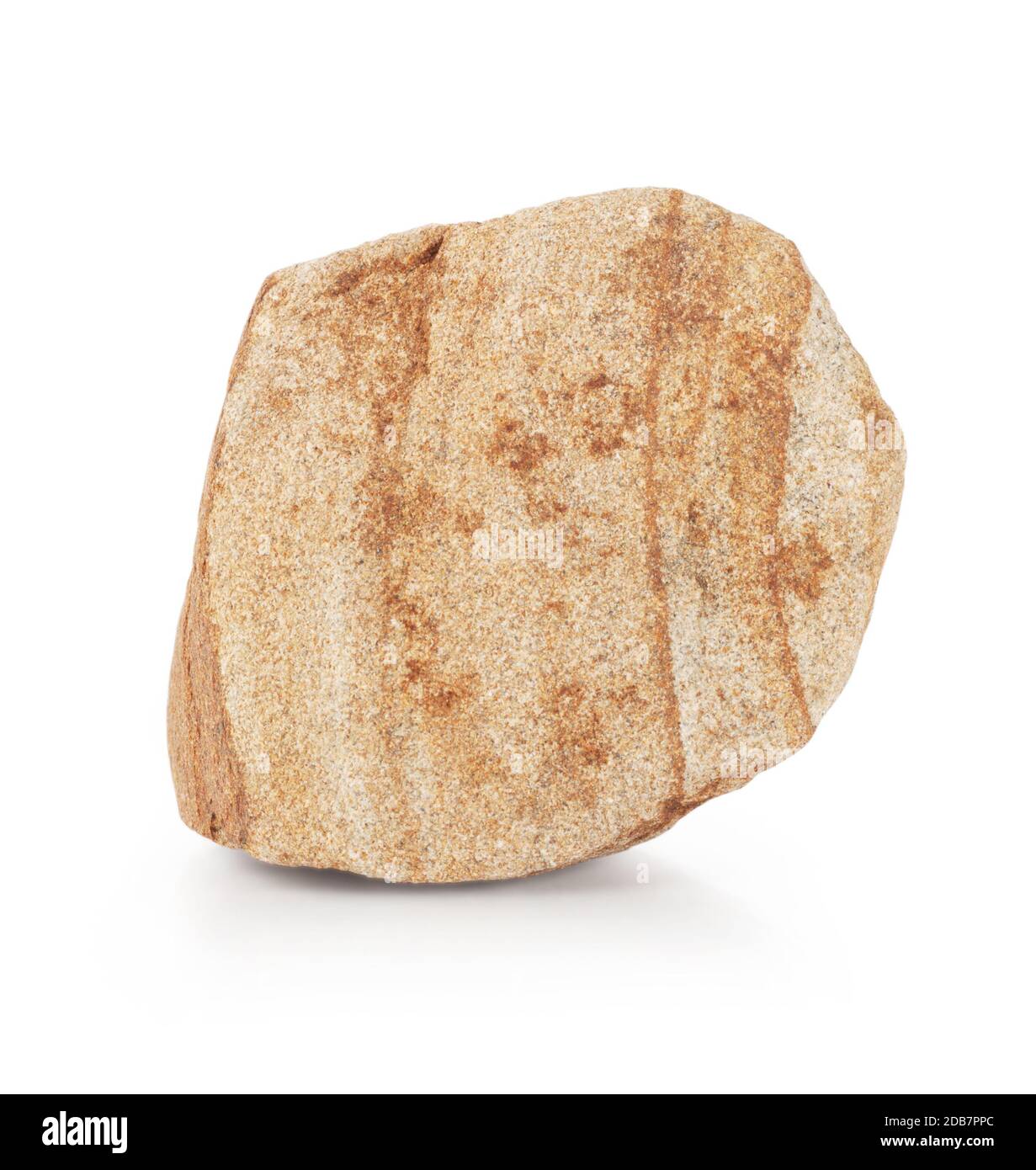 Piece of yellow sandstone isolated on white background Stock Photo - Alamy