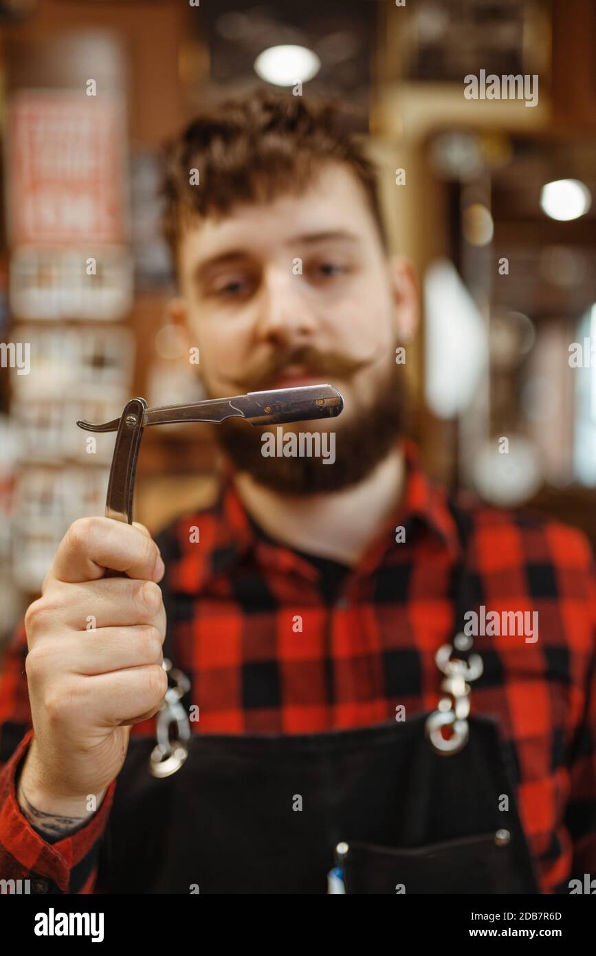 Retro moustache and razor hi-res stock photography and images - Alamy