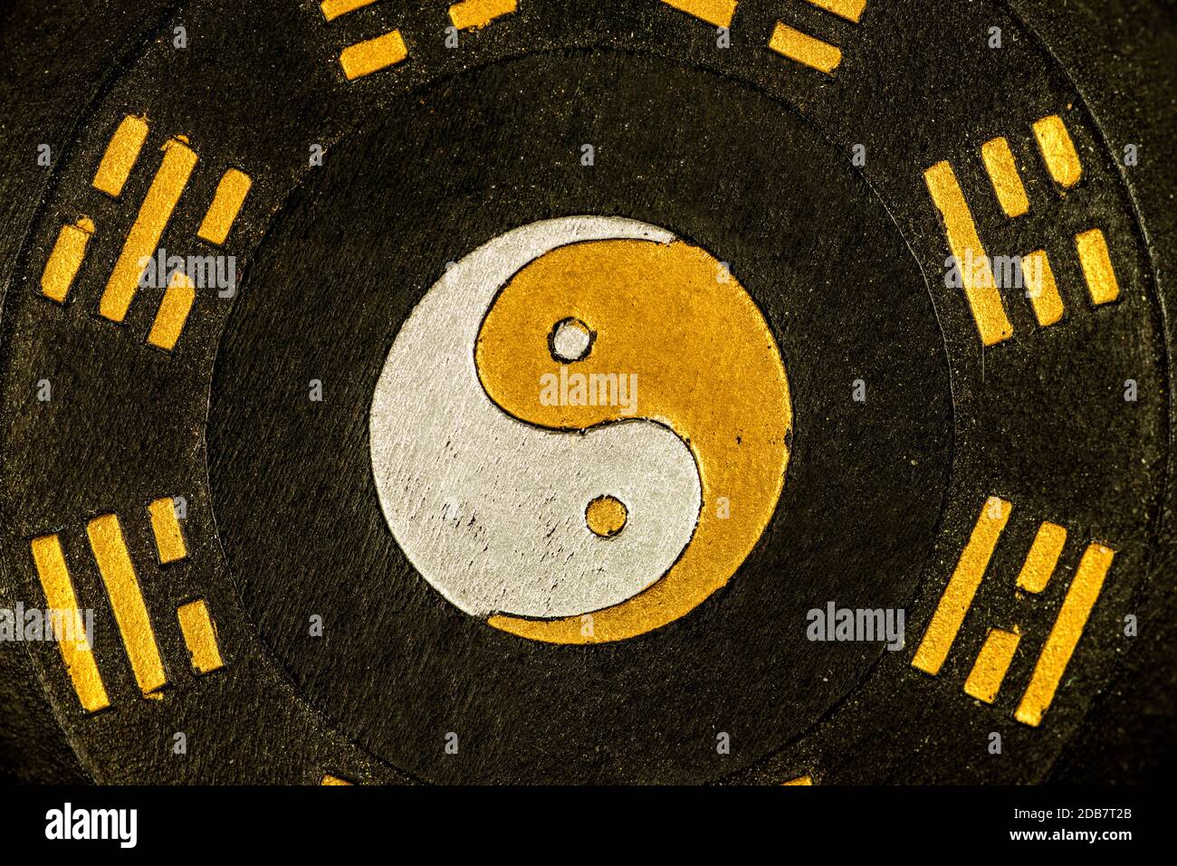 Chinese Taoism symbol with yin and yang sign Stock Photo - Alamy