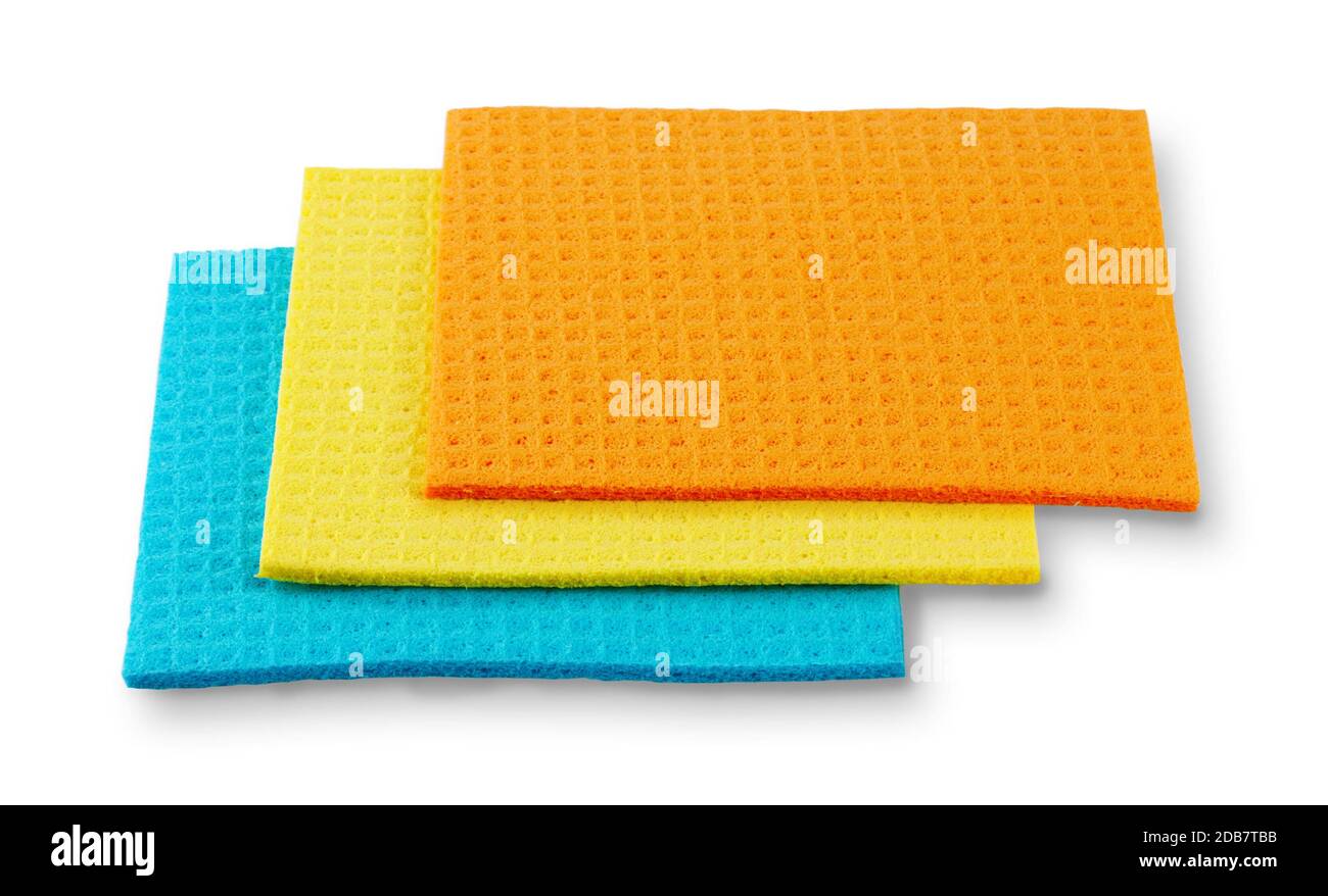 Colored kitchen rags isolated on white background Stock Photo - Alamy