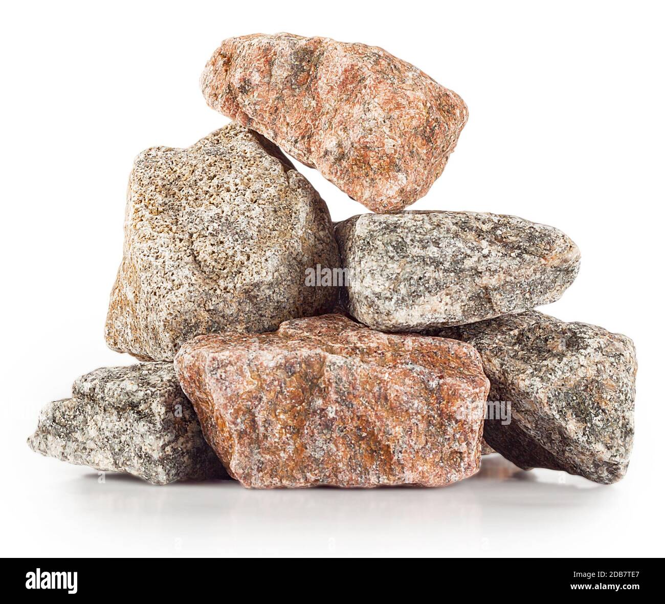 Pyramid of granite blocks isolated on white background Stock Photo - Alamy