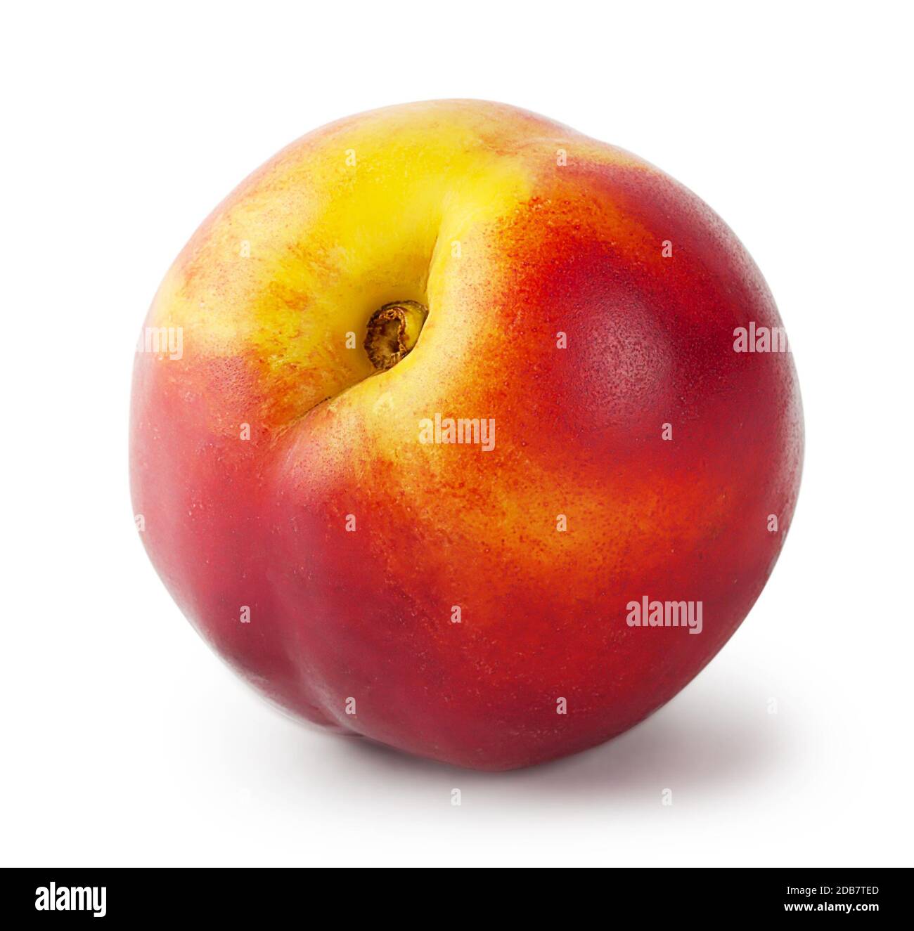 Ripe juicy nectarine isolated on white background Stock Photo - Alamy