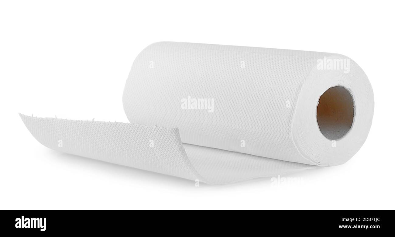 White paper towel isolated on white background Stock Photo - Alamy
