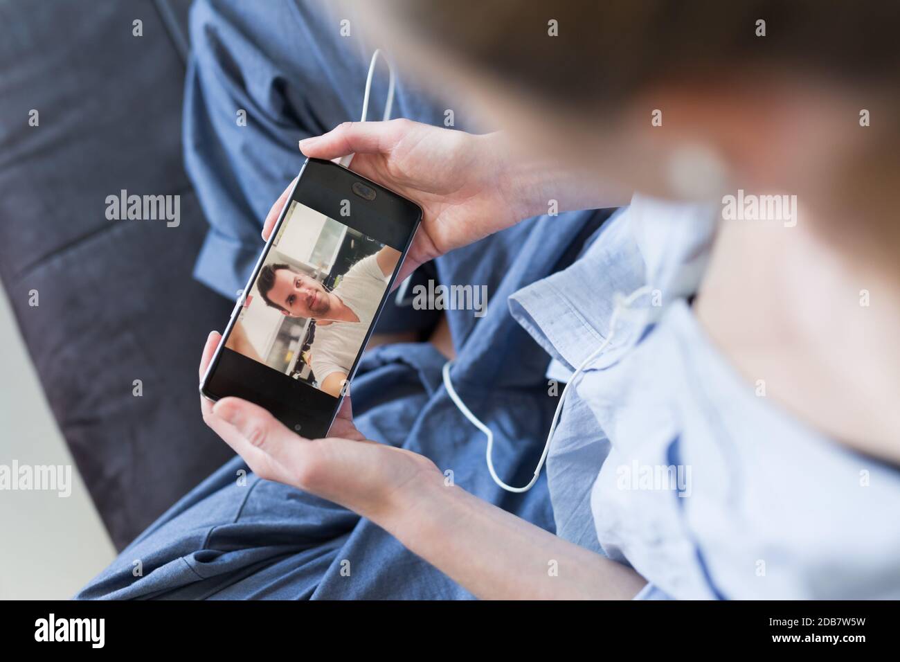 Stay at home, social distancing lifestyle. Woman at home relaxing on ...