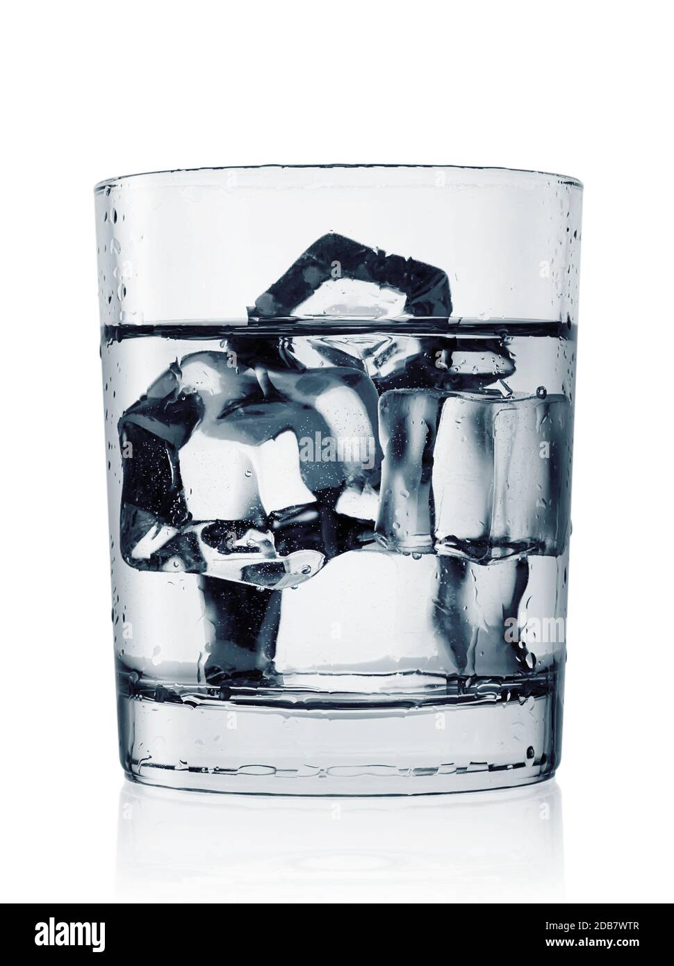 Misted glass of cold water with ice isolated on white background Stock ...