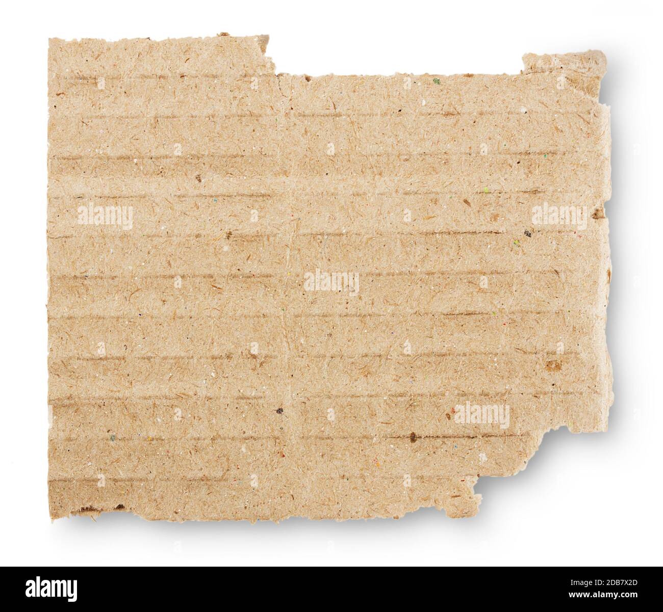 Striped torn piece of cardboard isolated on white background Stock ...