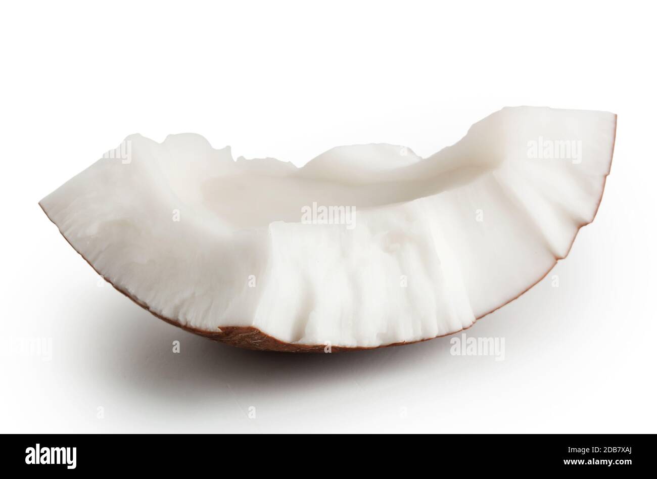 Piece of raw ripe coconut isolated on white background Stock Photo - Alamy