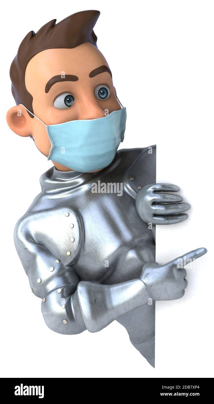 3D illustration of a cartoon character with a mask Stock Photo - Alamy