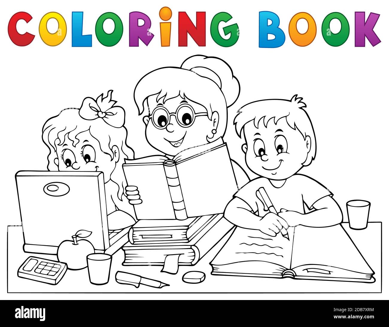 Coloring book home schooling image 1 - picture illustration Stock Photo ...