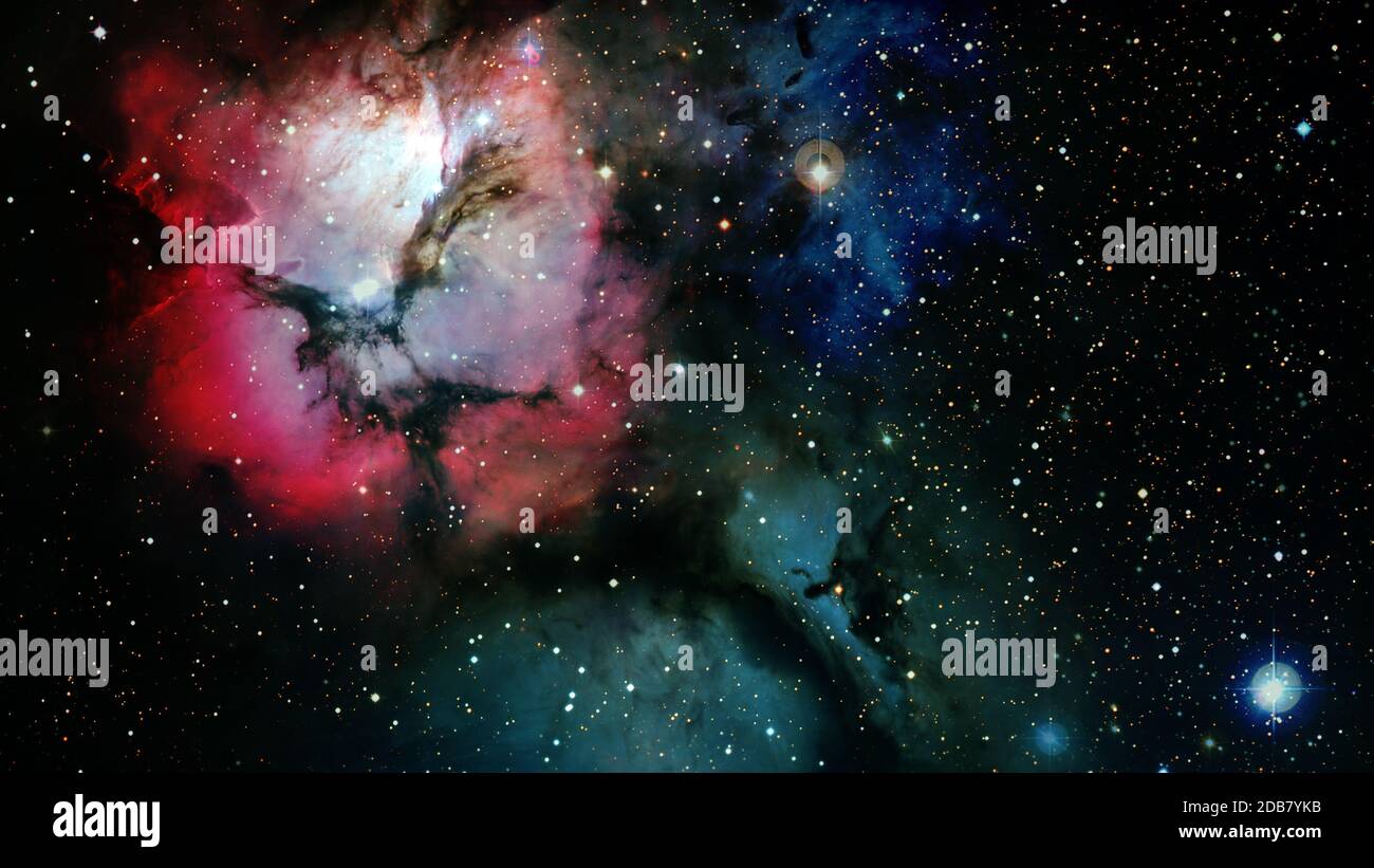 Deep space art. Nebulas, galaxies and stars in beautiful composition ...