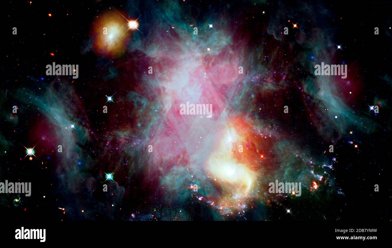 Deep space art. Nebulas, galaxies and stars in beautiful composition ...