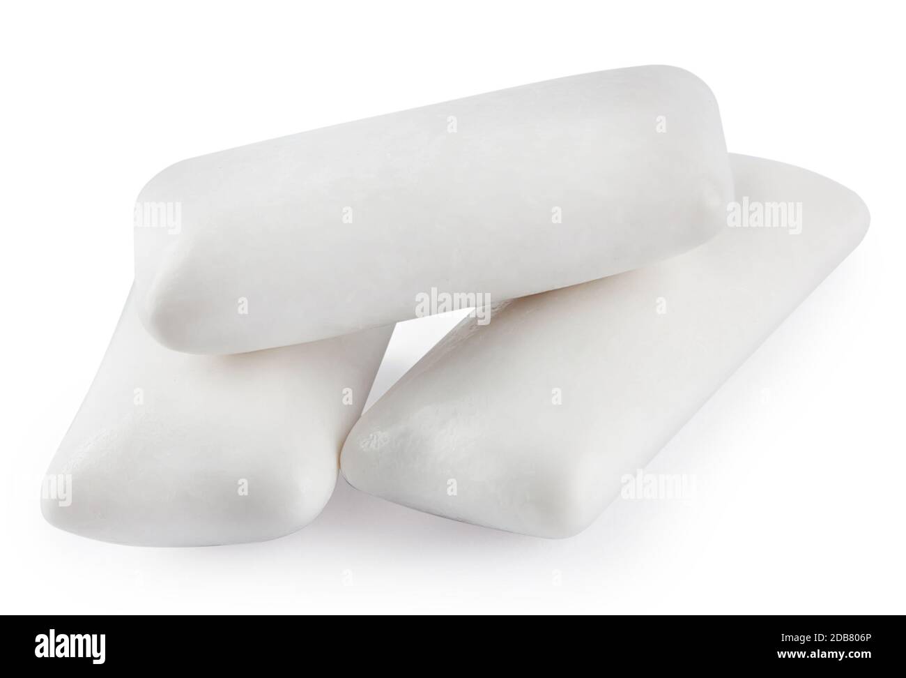 Three chewing gum isolated on white background Stock Photo - Alamy