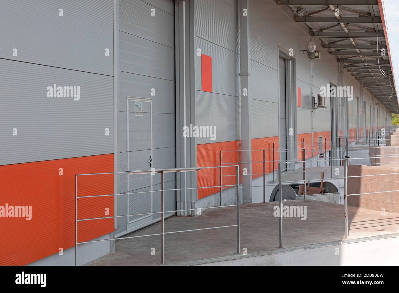 Loading Cargo Dock at Distribution Warehouse Building Stock Photo - Alamy