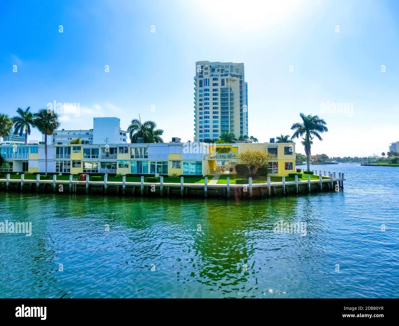 Cityscape of Ft. Lauderdale, Florida showing the beach and condominiums ...