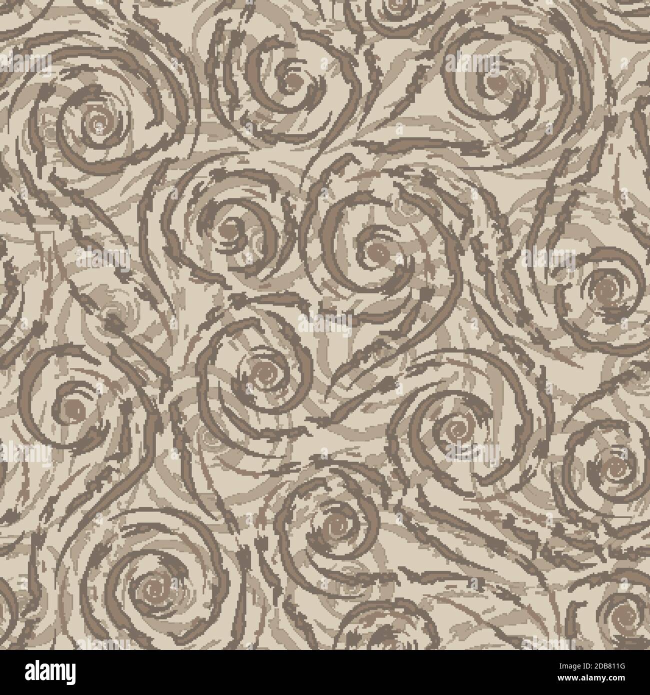Brown smooth lines and spirals with ragged edges vector seamless ...