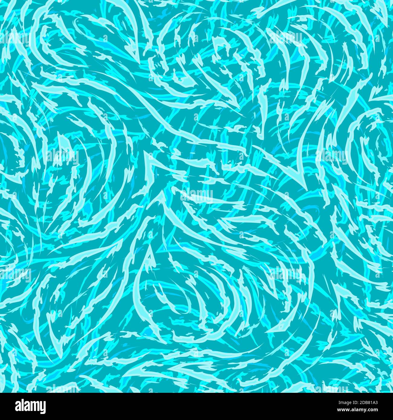 Turquoise flowing lines and corners with torn edges isolated on a turquoise background vector ...