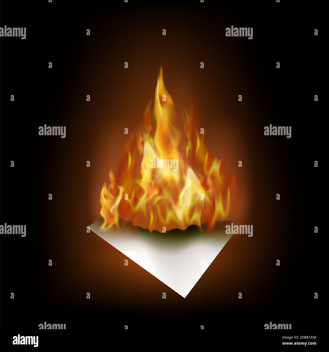 Burning White Paper Isolated on Black Background Stock Photo - Alamy