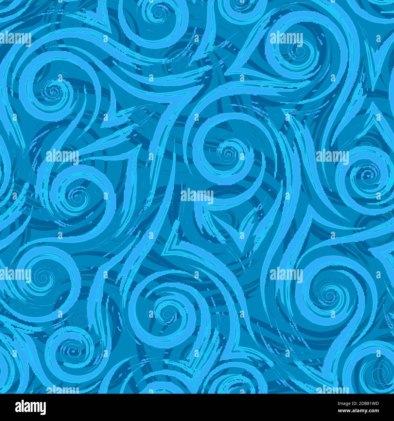 Blue smooth lines corners and spirals on a blue background vector ...