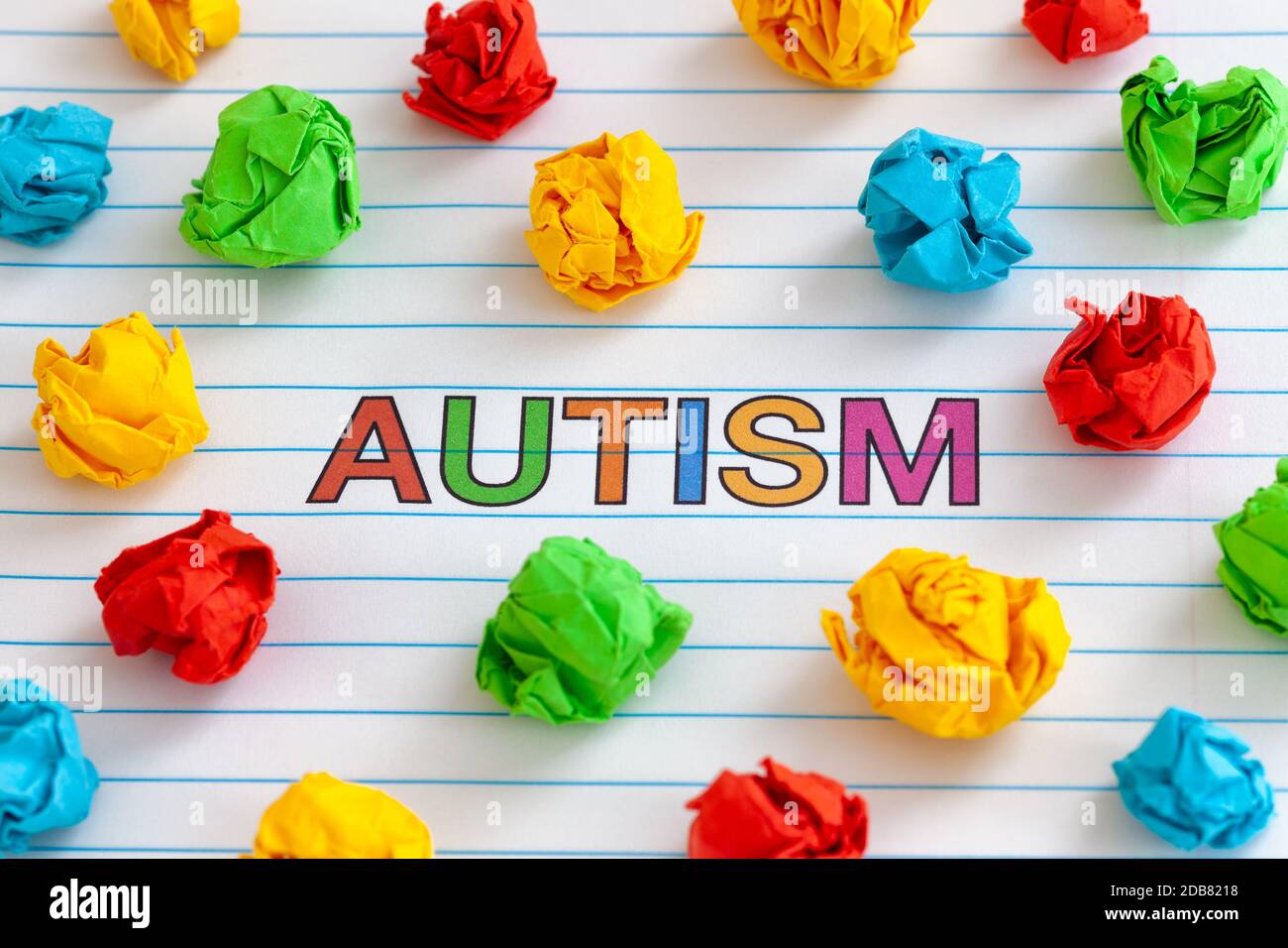 Autism. Autism spectrum disorder. Autism word on notebook sheet with ...