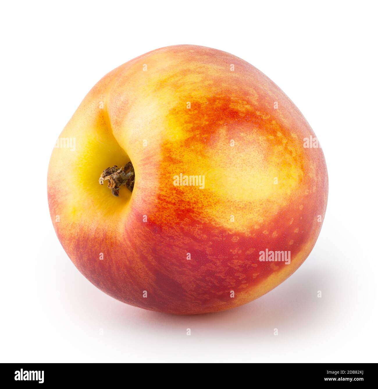 Bright ripe nectarine isolated on white background Stock Photo - Alamy