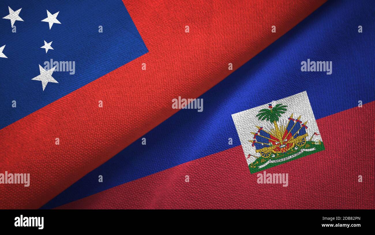 Samoa and Haiti two flags textile cloth, fabric texture Stock Photo - Alamy