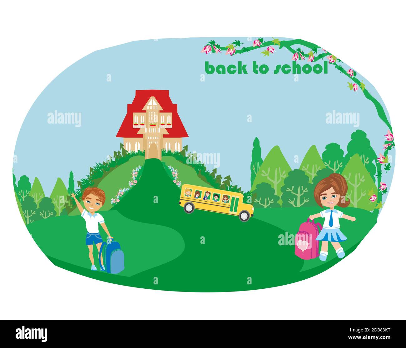 Happy kids go to school Stock Photo - Alamy