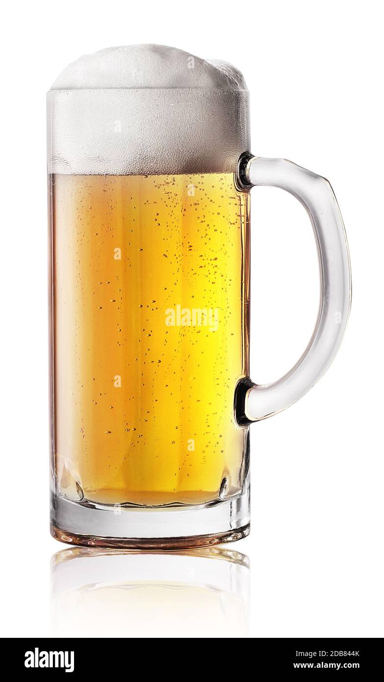 Narrow beer mug with handle isolated on white background Stock Photo ...