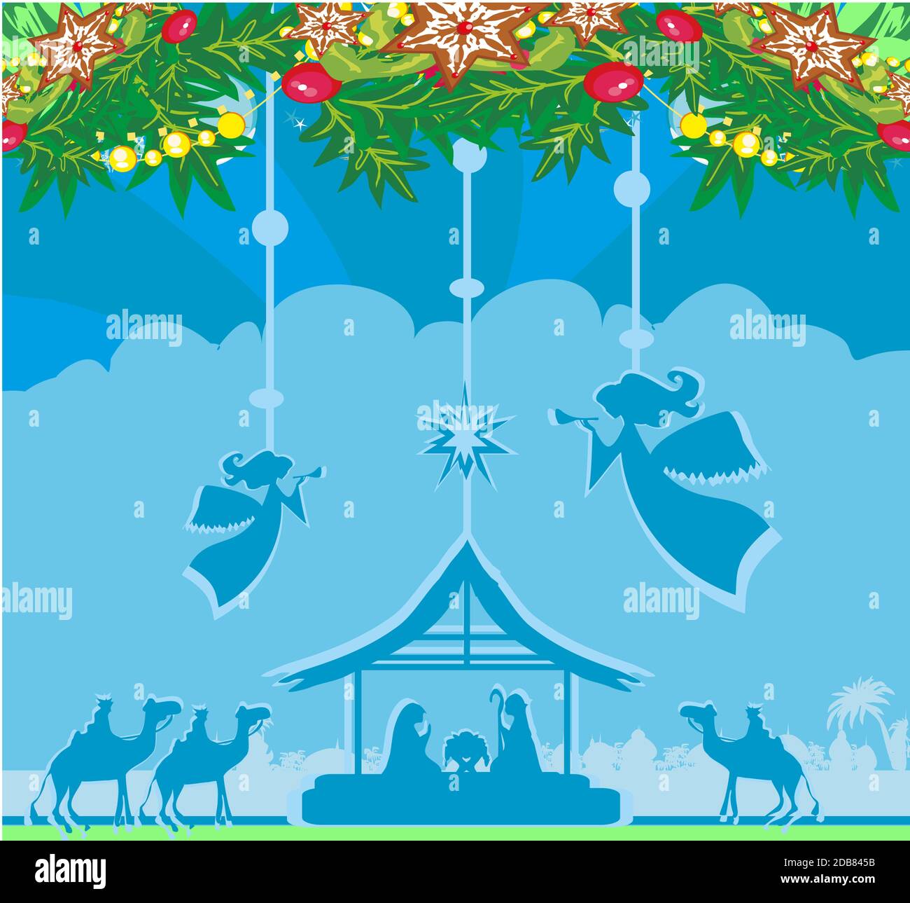 Birth of Jesus in Bethlehem - abstract card Stock Photo - Alamy