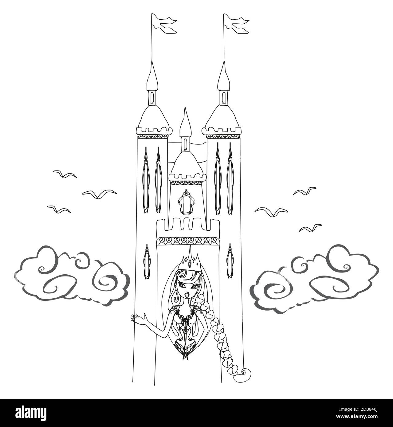 Vector illustration princess crown in hi-res stock photography and ...