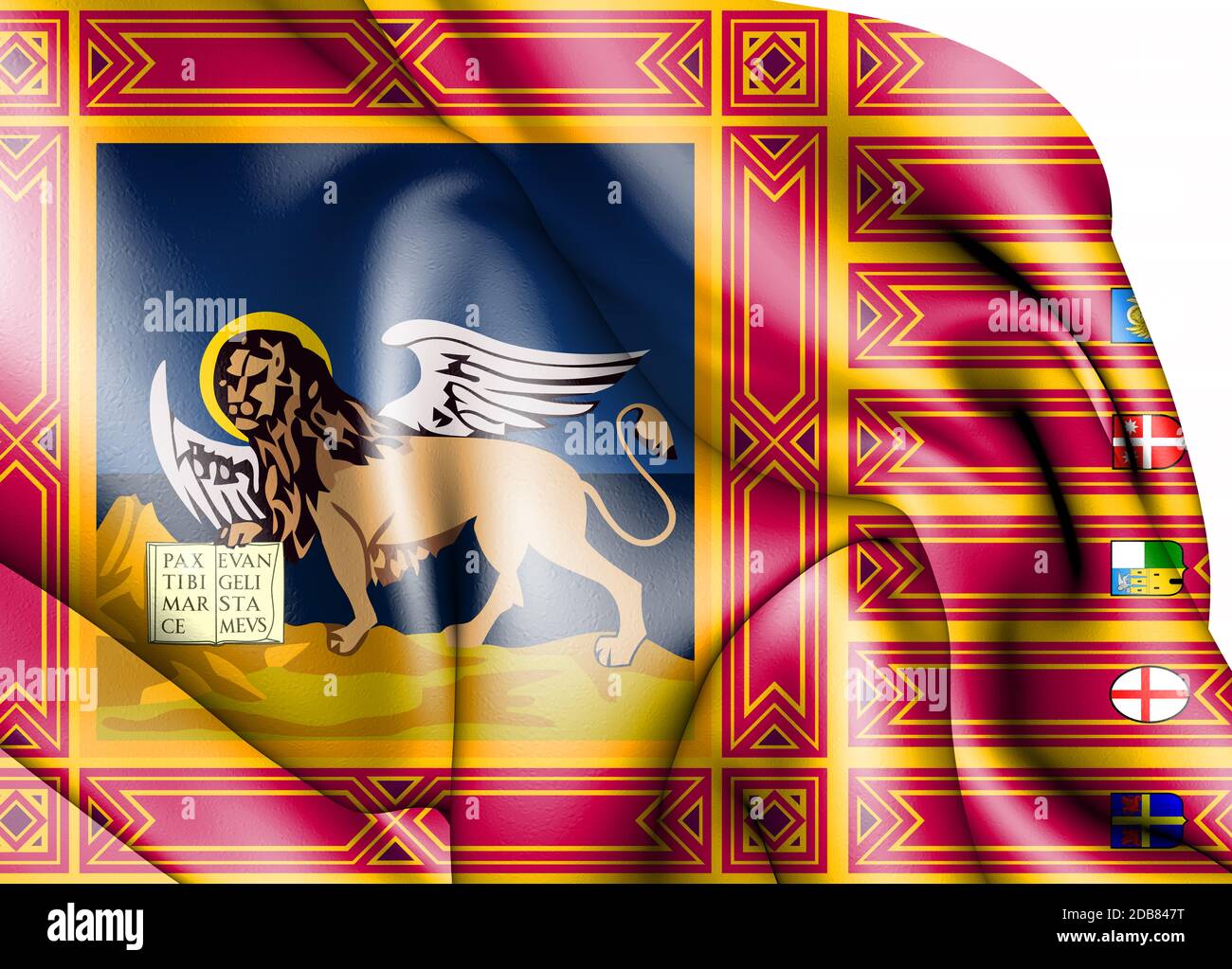 3D Flag of Veneto, Italy. 3D Illustration Stock Photo - Alamy