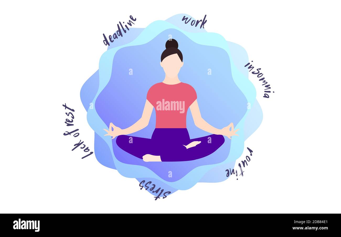 Meditation Vector illustration in flat design Stock Vector Image & Art ...
