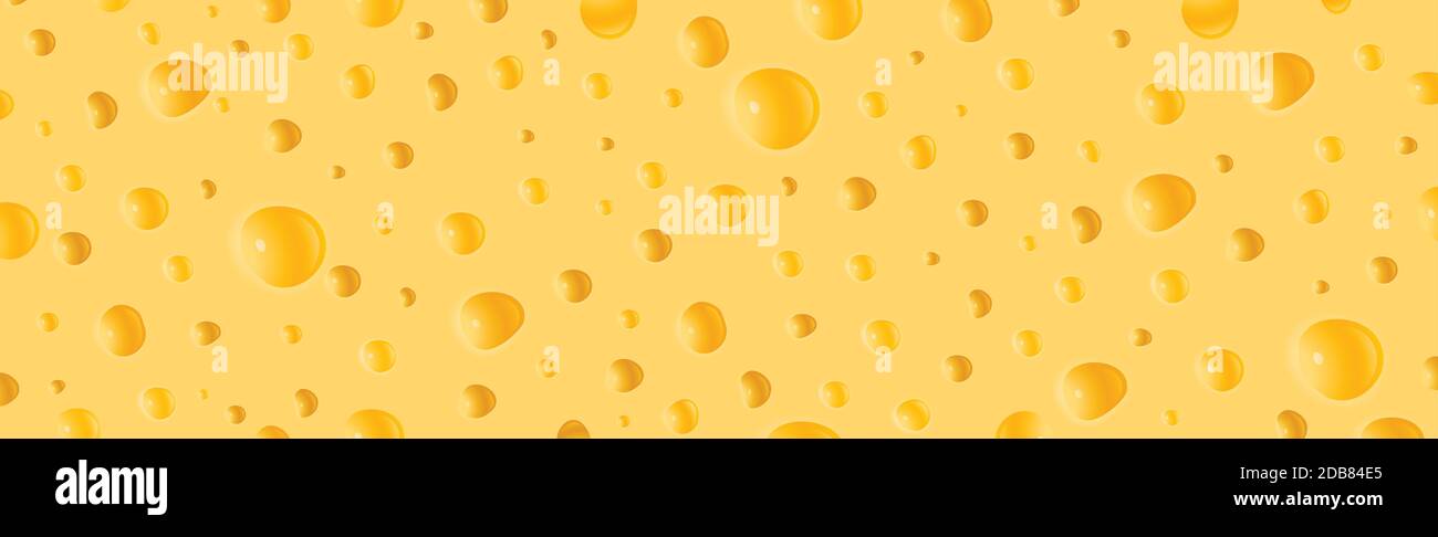 Yellow cheese with holes panoramic background - Vector illustration ...