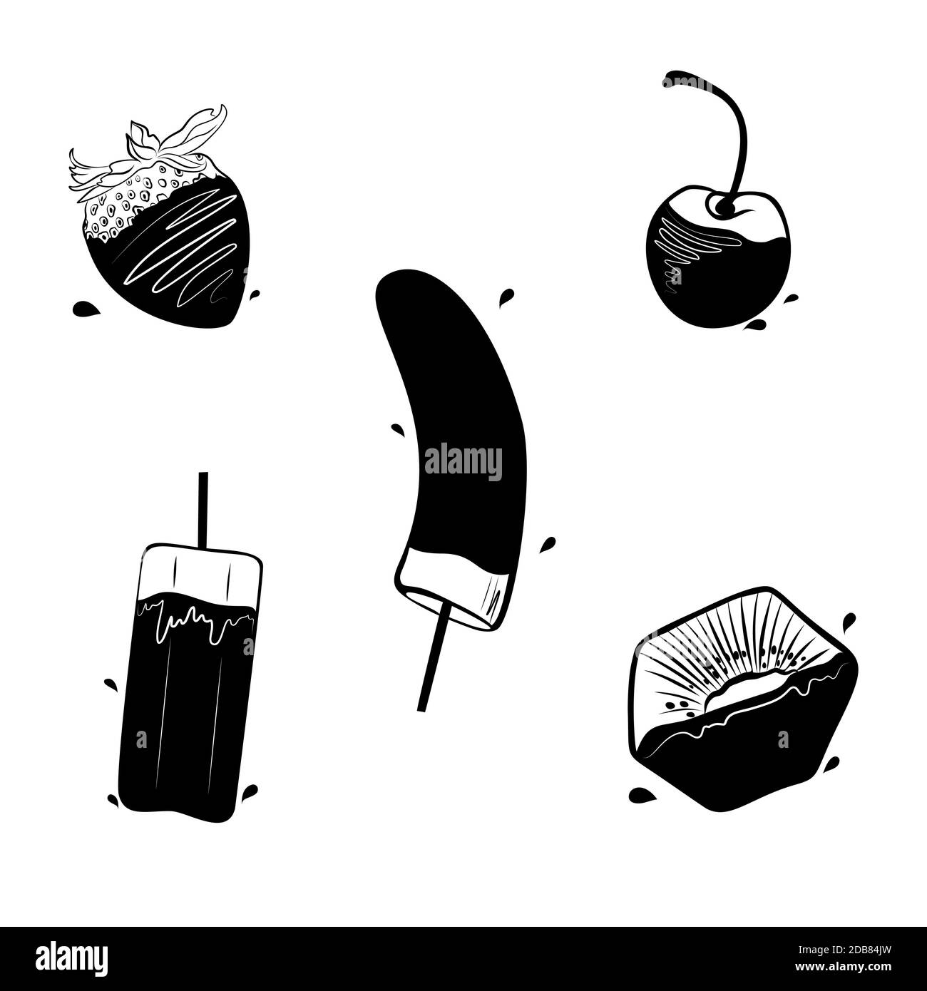 Fruit in chocolate Vector illustration Stock Vector Image & Art - Alamy