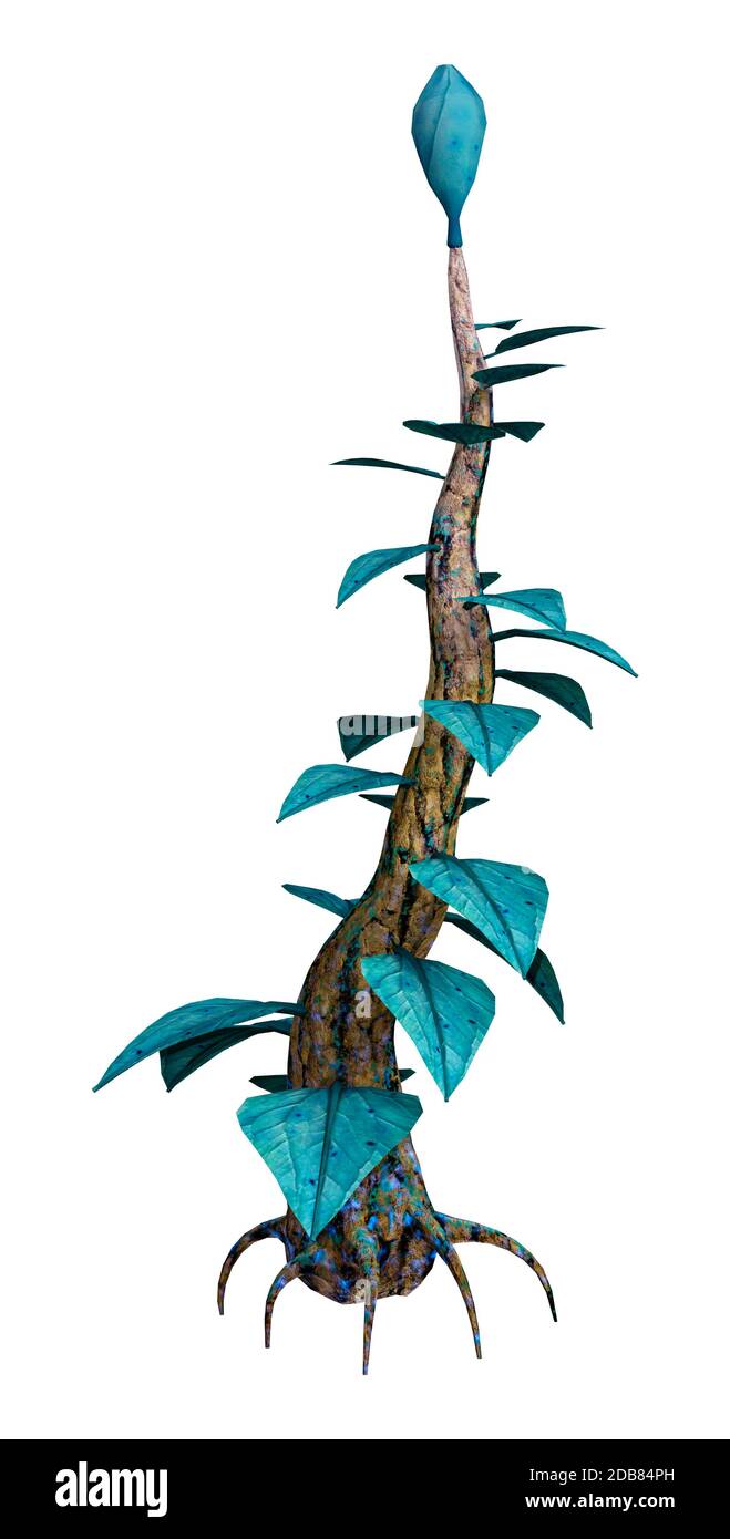 3D rendering of a fantasy alien plant isolated on white background ...