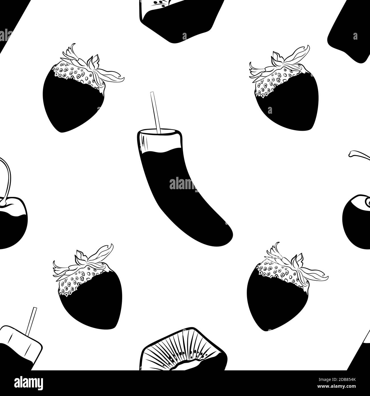 Hand drawn strawberry in Black and White Stock Photos & Images - Alamy