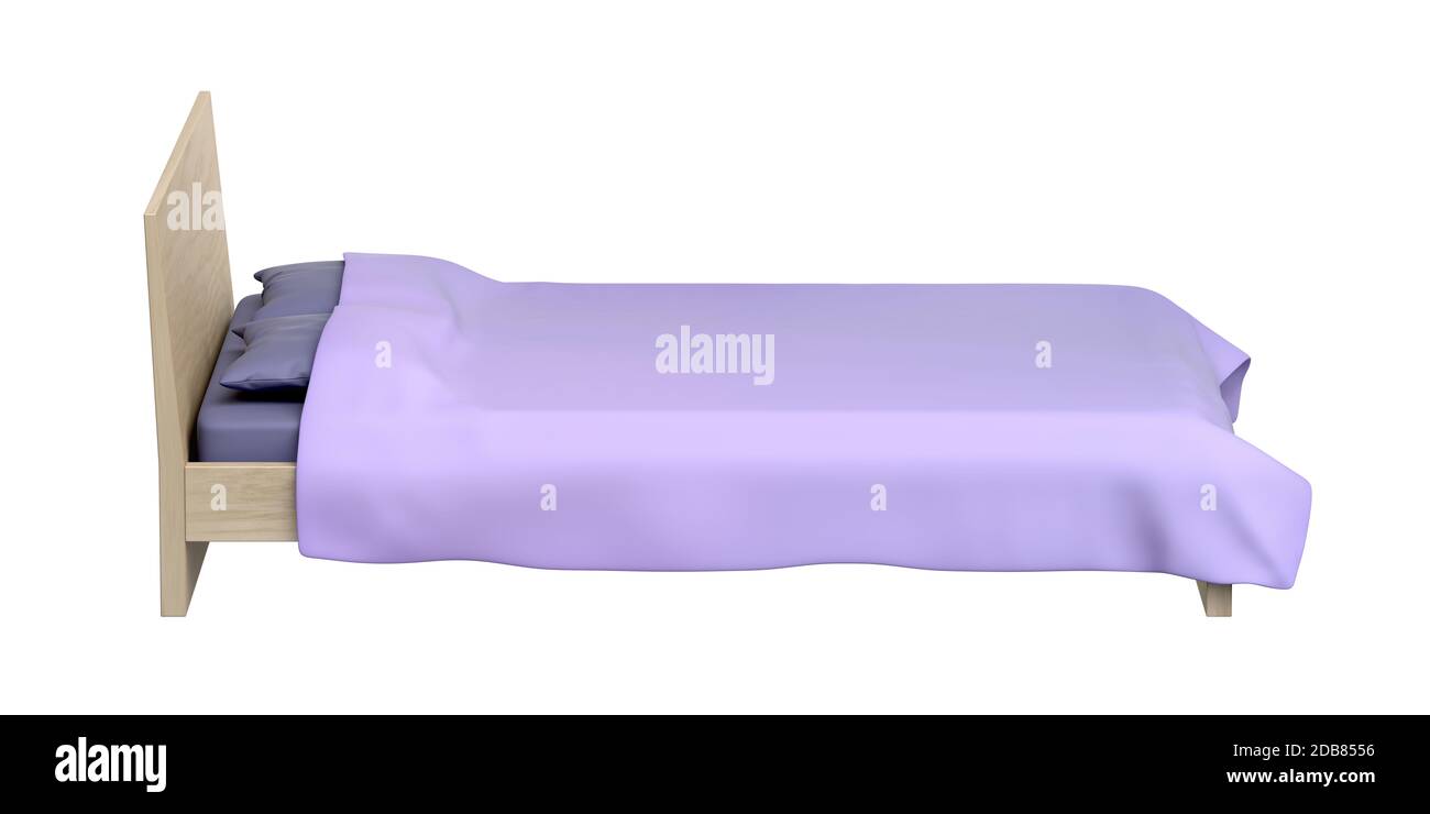 Comfort bed isolated on white background, side view Stock Photo - Alamy