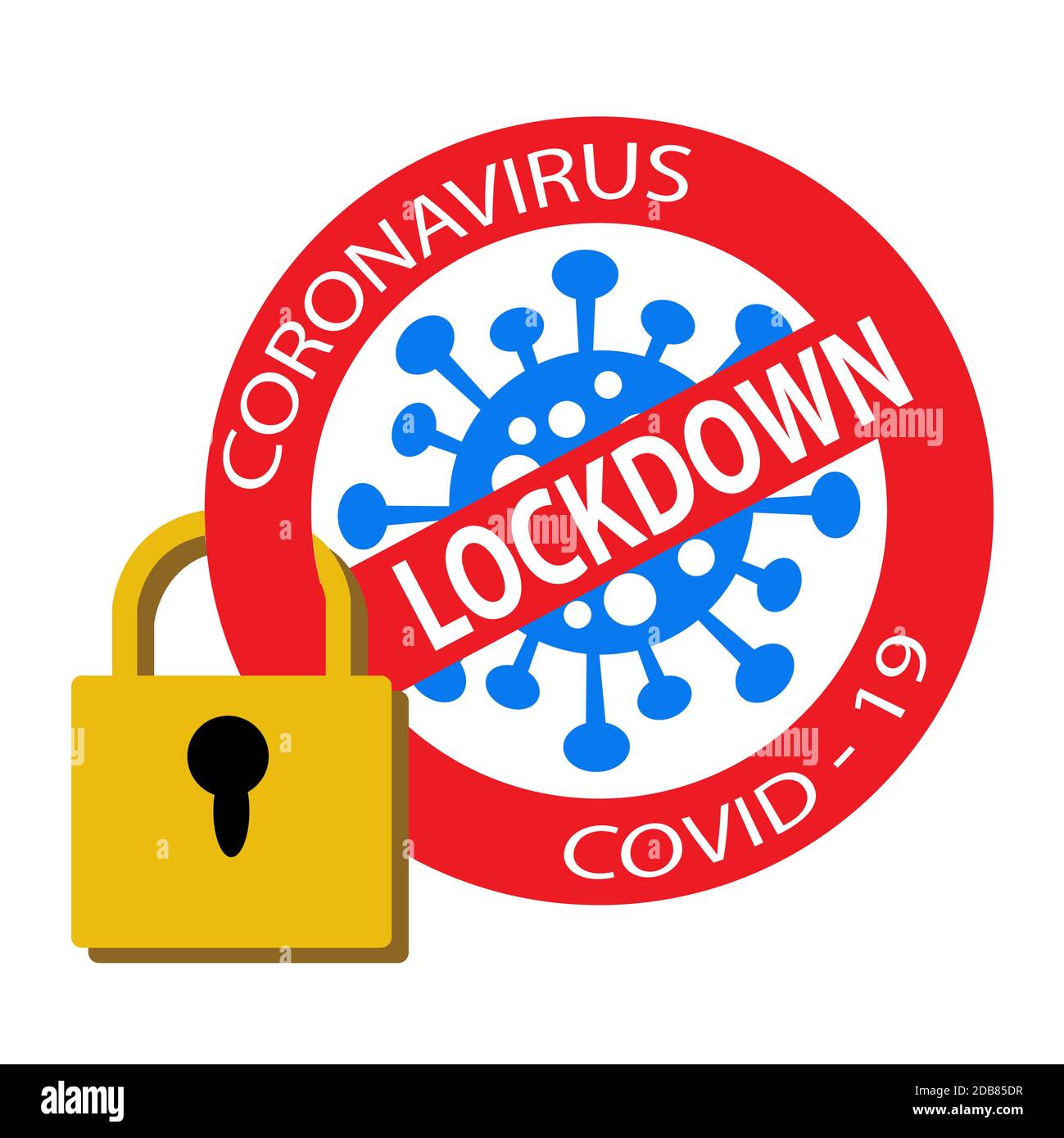 coronavirus covid 19 blue virus lockdown illustration Stock Photo - Alamy