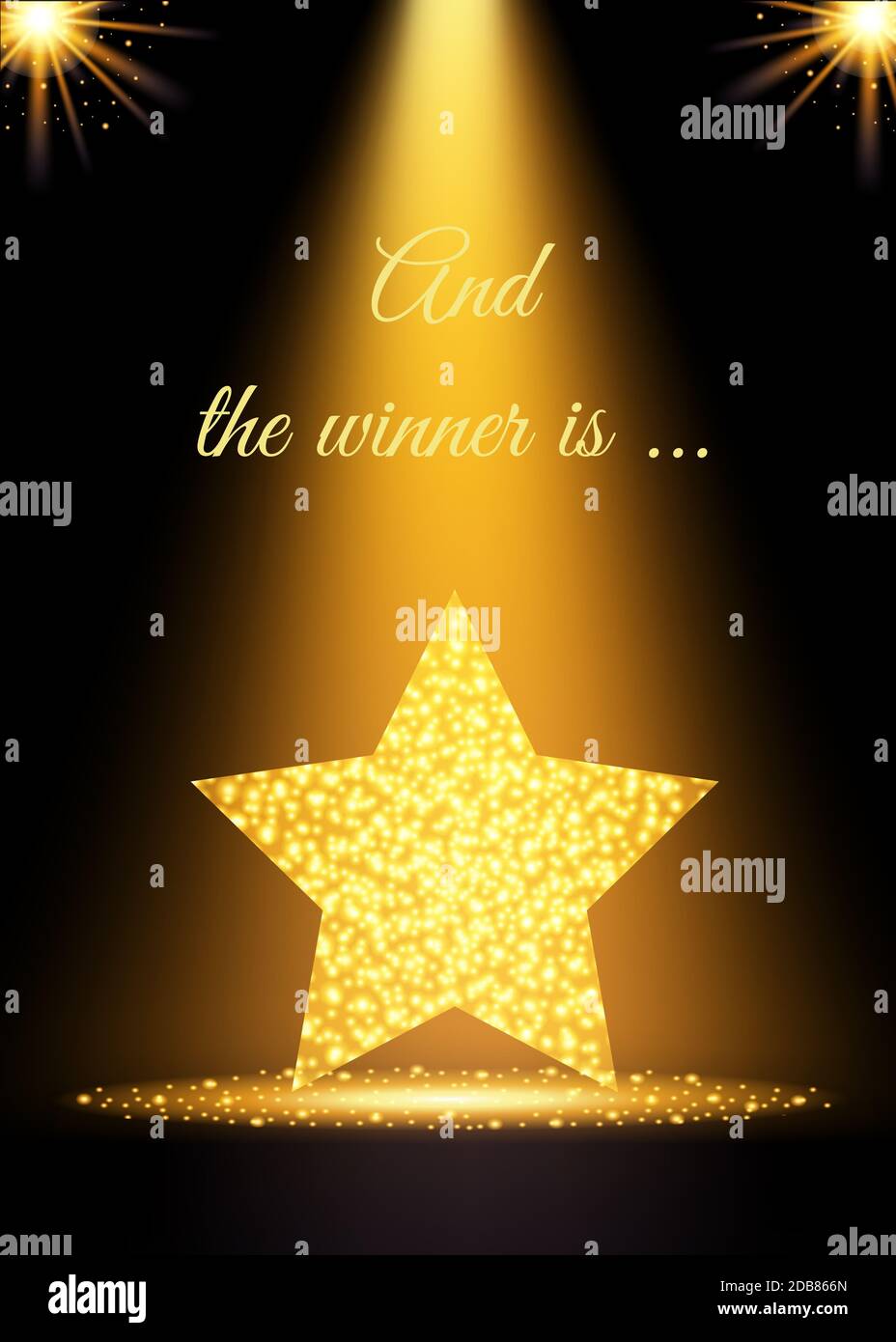 Spotlight gold background. Wiinner concept with star. Vector ...