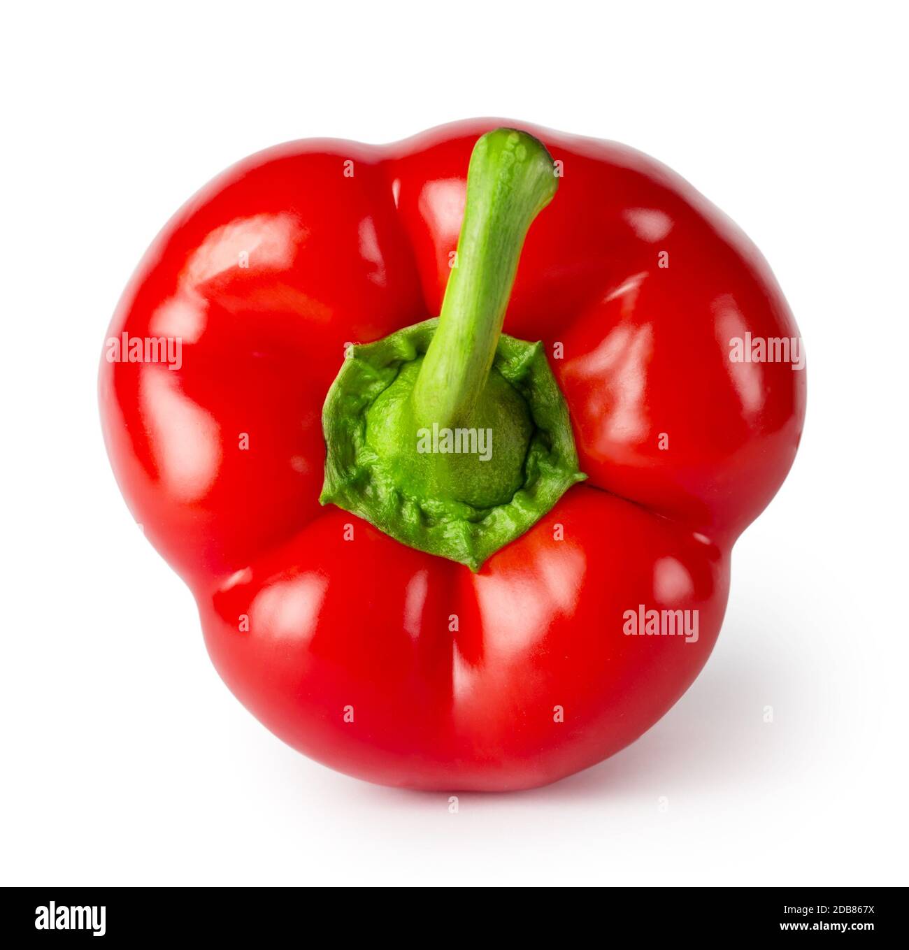 Top of red bell peppers isolated on white background Stock Photo - Alamy