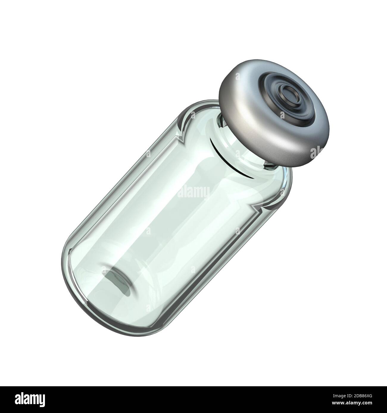 Angled glass ampoule 3D render illustration isolated on white ...
