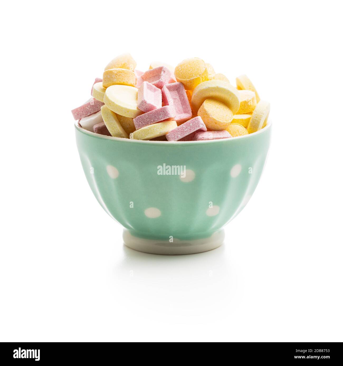 Colorful hard candies in bowl isolated on white background Stock Photo ...