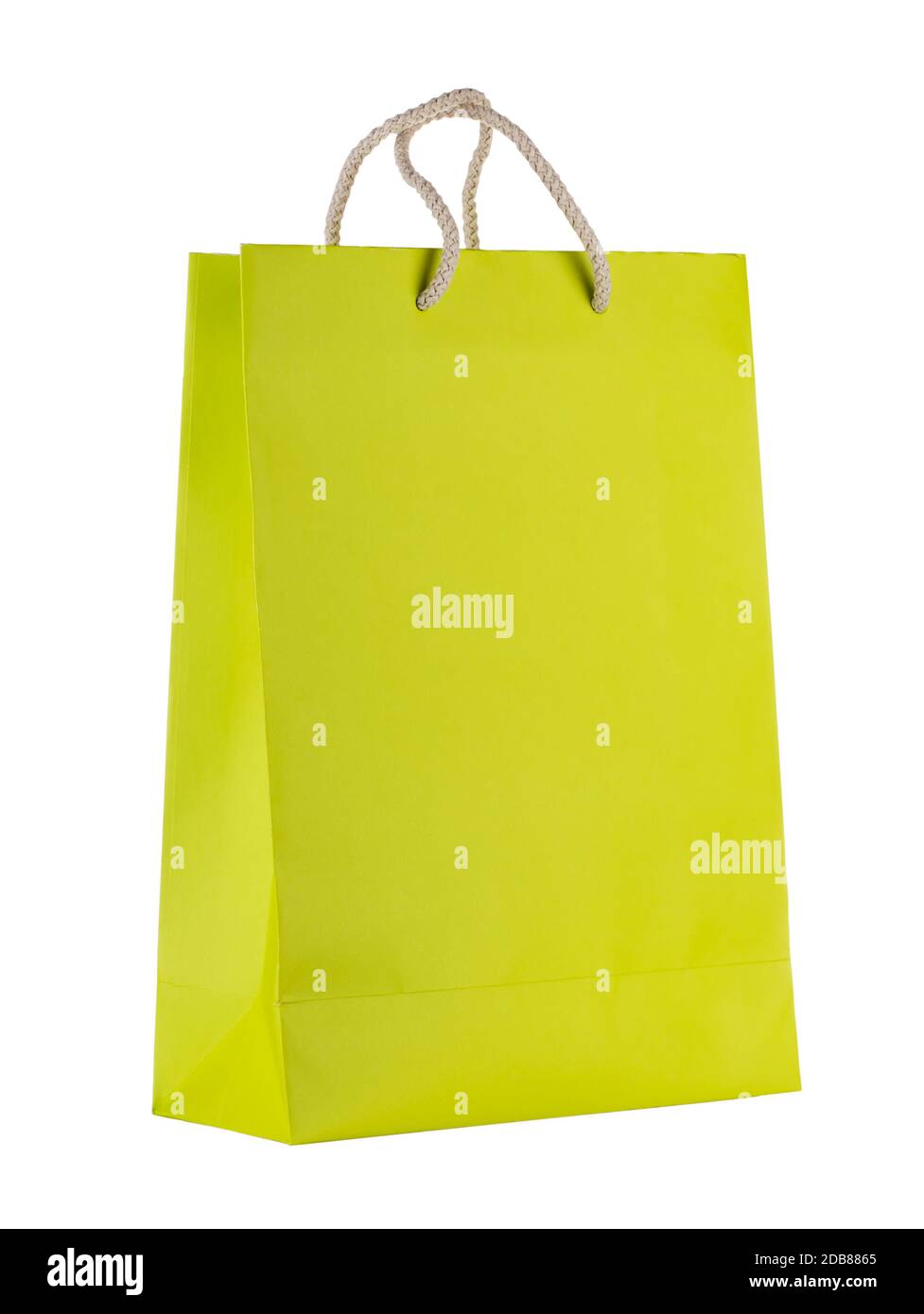 Paper bag with rope handles isolated on white background Stock Photo ...