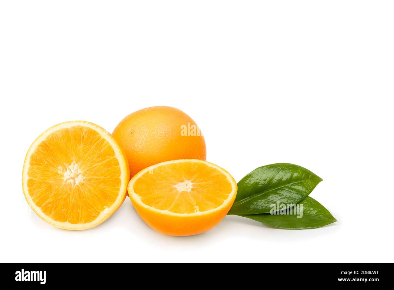 Orange whole cut halves hi-res stock photography and images - Alamy